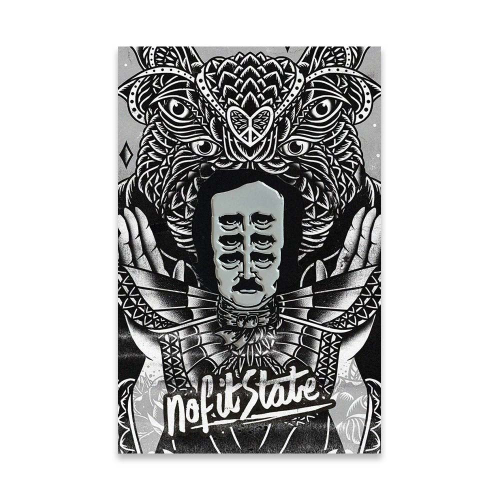 Edgar Allan Poe Pin Badge SECONDS SALE – No Fit State Co.